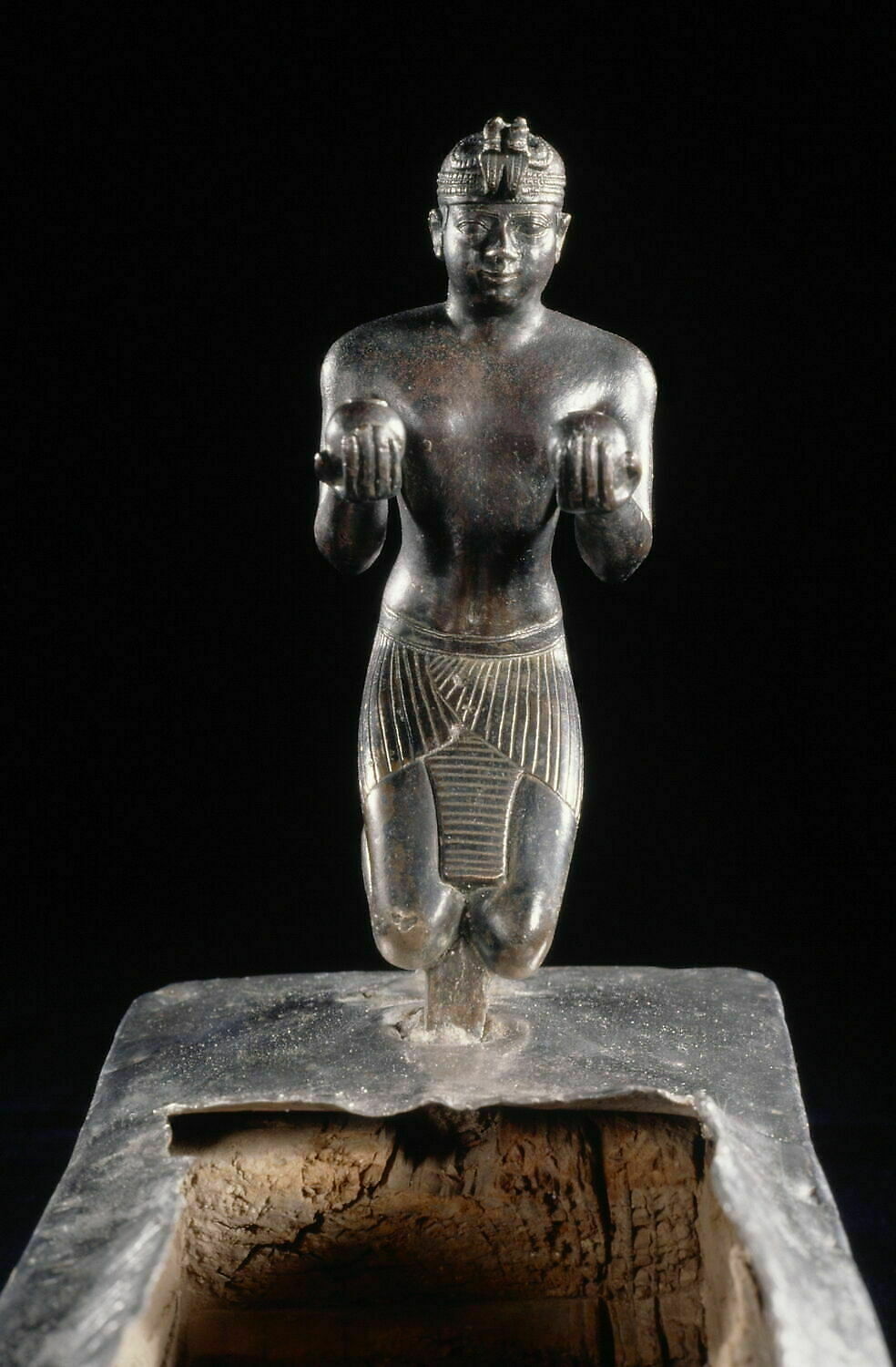 figurine ; Taharqa et Hémen - Louvre Collections