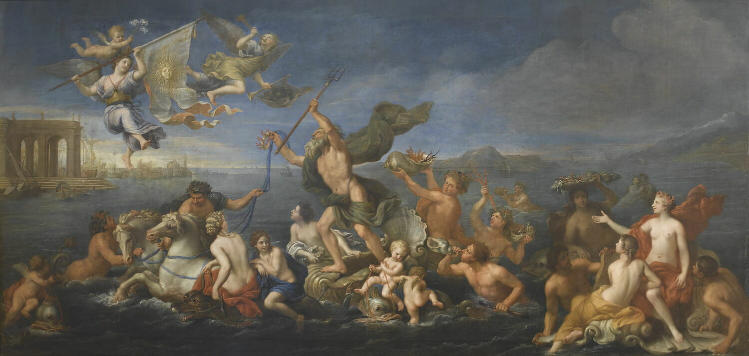 Neptune offrant ses richesses à la France. Allégorie à Louis XIV ...