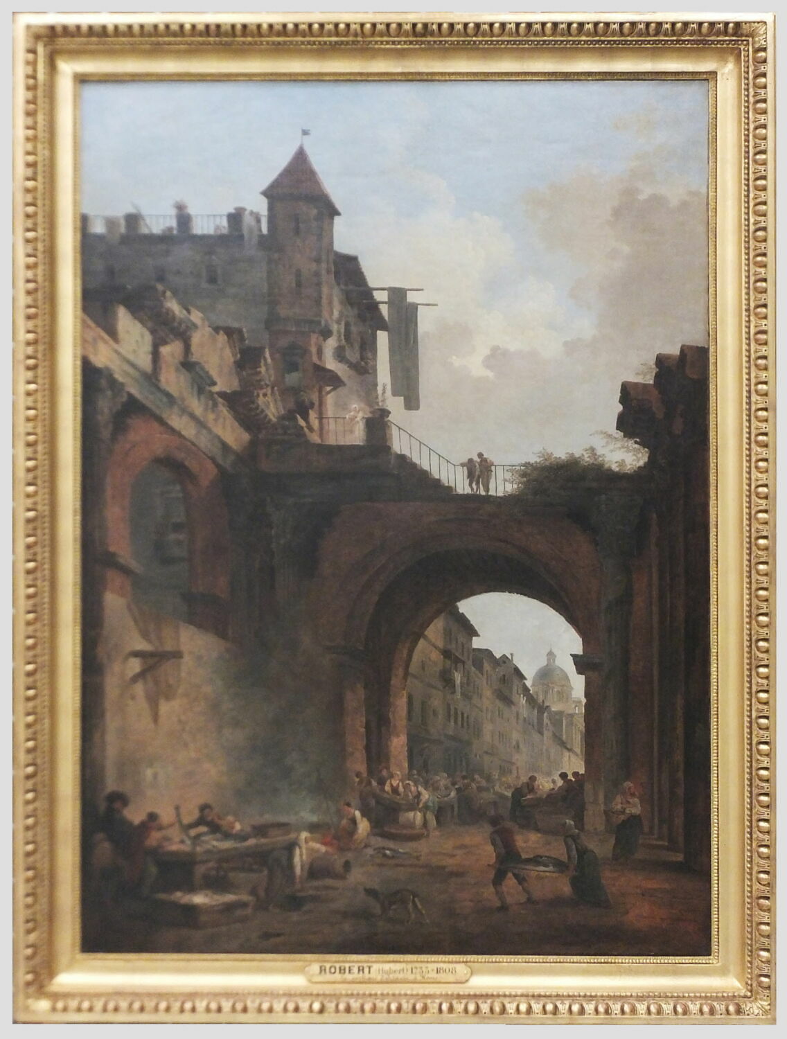 Le Portique d'Octavie à Rome, servant actuellement de marché aux ...