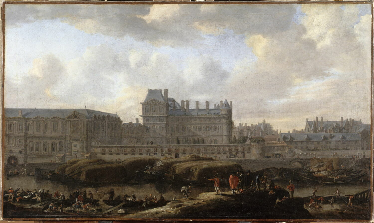 Vue de l'ancien Louvre depuis la Seine, avant les agrandissements ...
