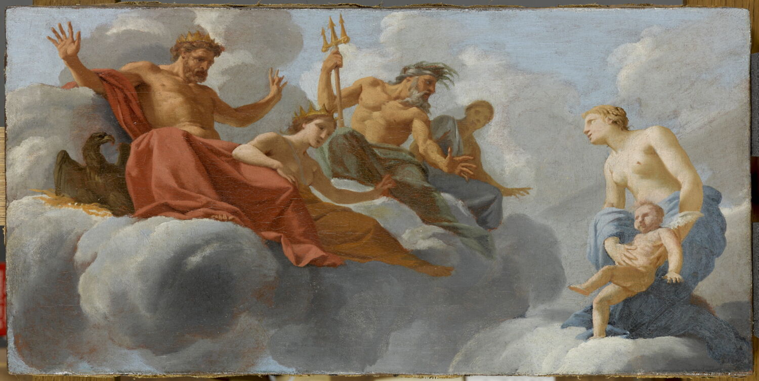 Vénus présente l’Amour à Jupiter, Junon, Neptune et Amphitrite - Louvre ...
