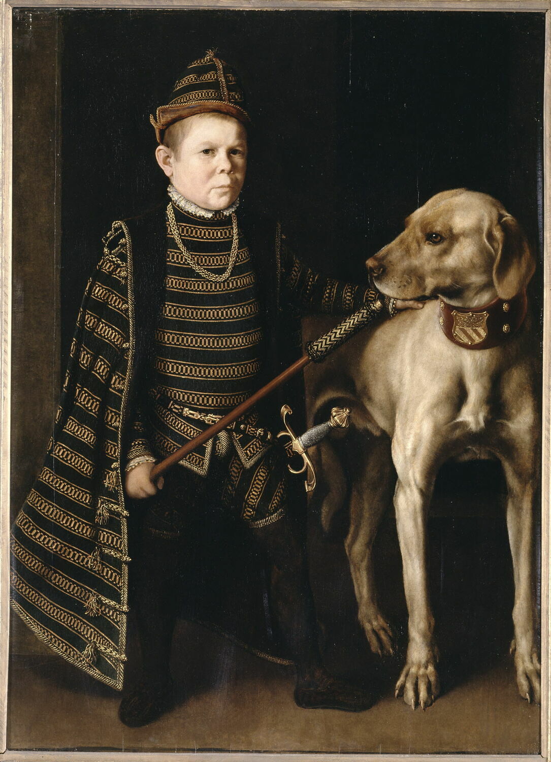 Portrait du nain du cardinal de Granvelle tenant un chien - Louvre site ...