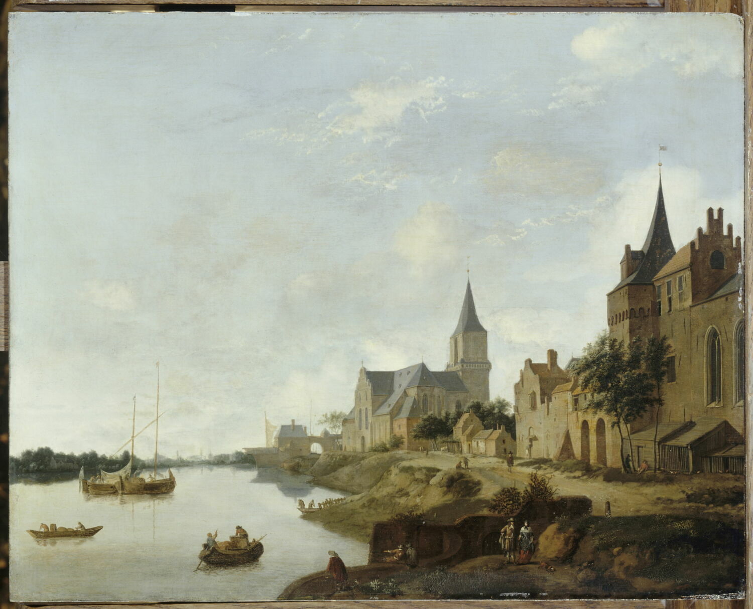 Le Rhin à Emmerich avec l'église Saint-Martin - Louvre site des collections