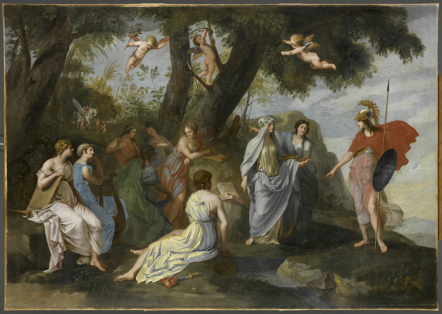 Minerve venant trouver les Muses sur le mont Hélicon - Louvre site des collections