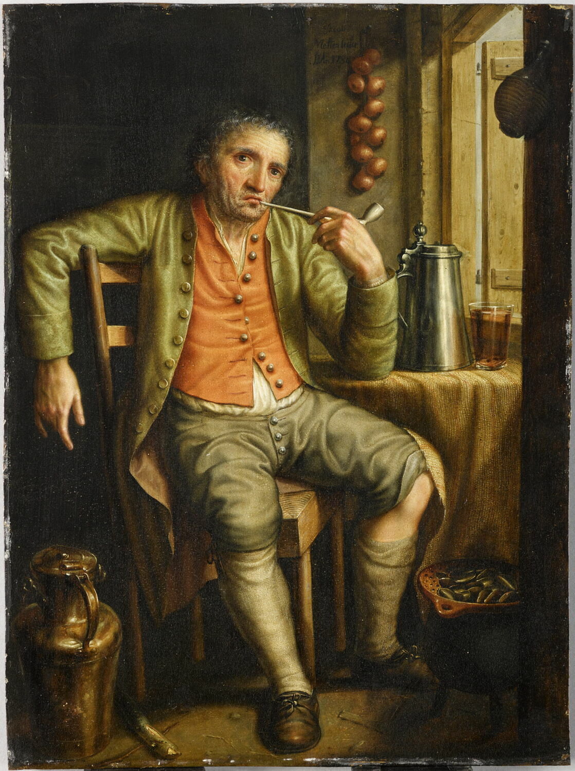 Homme attablé fumant la pipe - Louvre site des collections