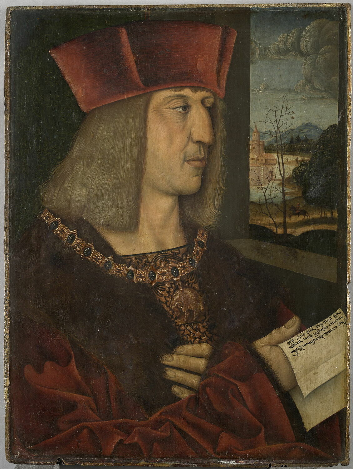 Portrait de l'empereur Maximilien Ier (1459-1519), portant le collier ...