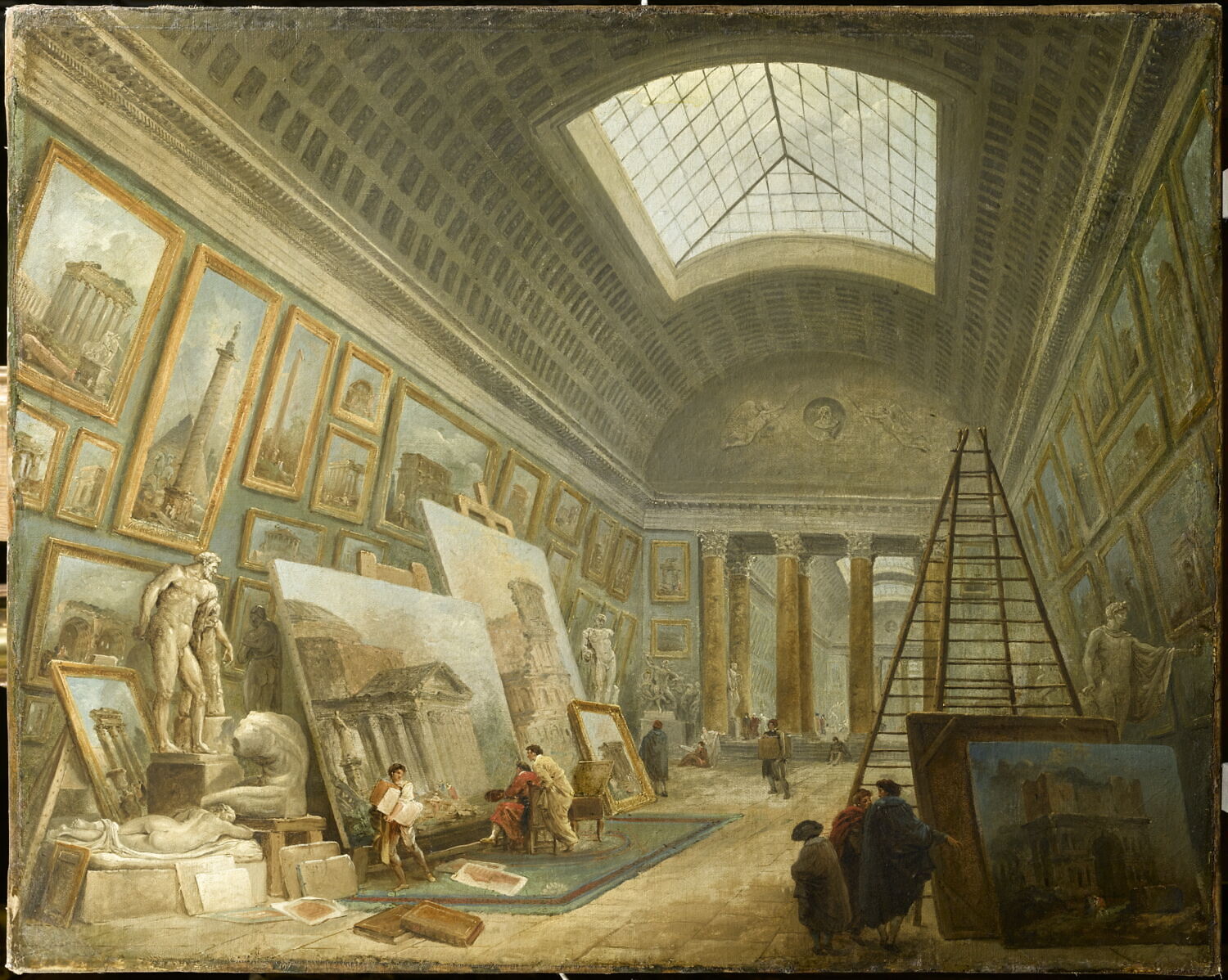Une galerie de musée consacrée à l'art de la Rome antique (vue ...