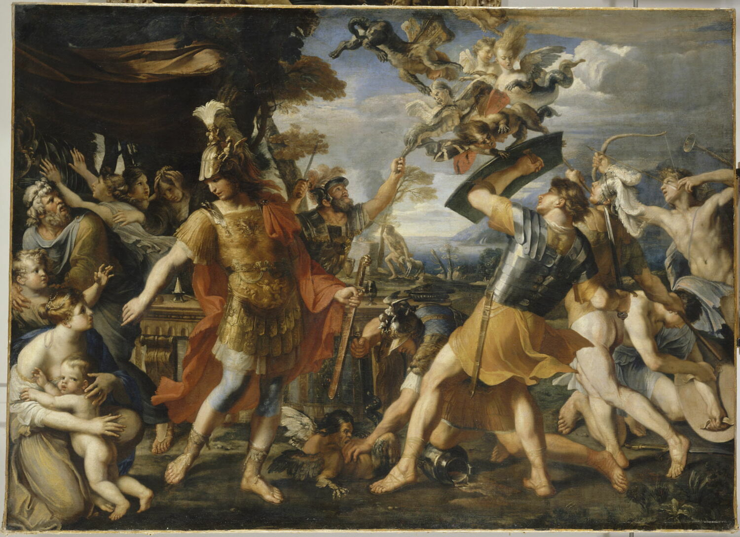 Énée et ses compagnons combattant les Harpies - Louvre site des collections