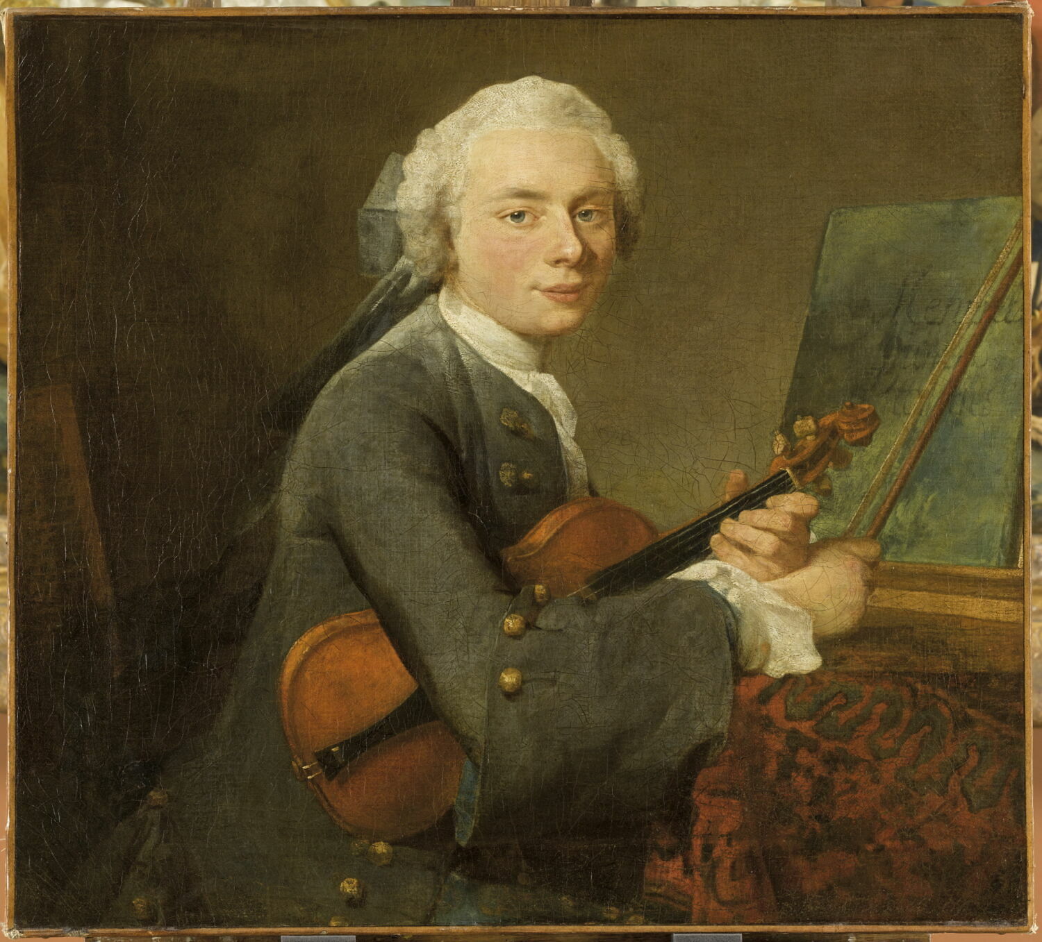 Le Jeune homme au violon.Charles Théodose Godefroy (1718-1796), fils ...