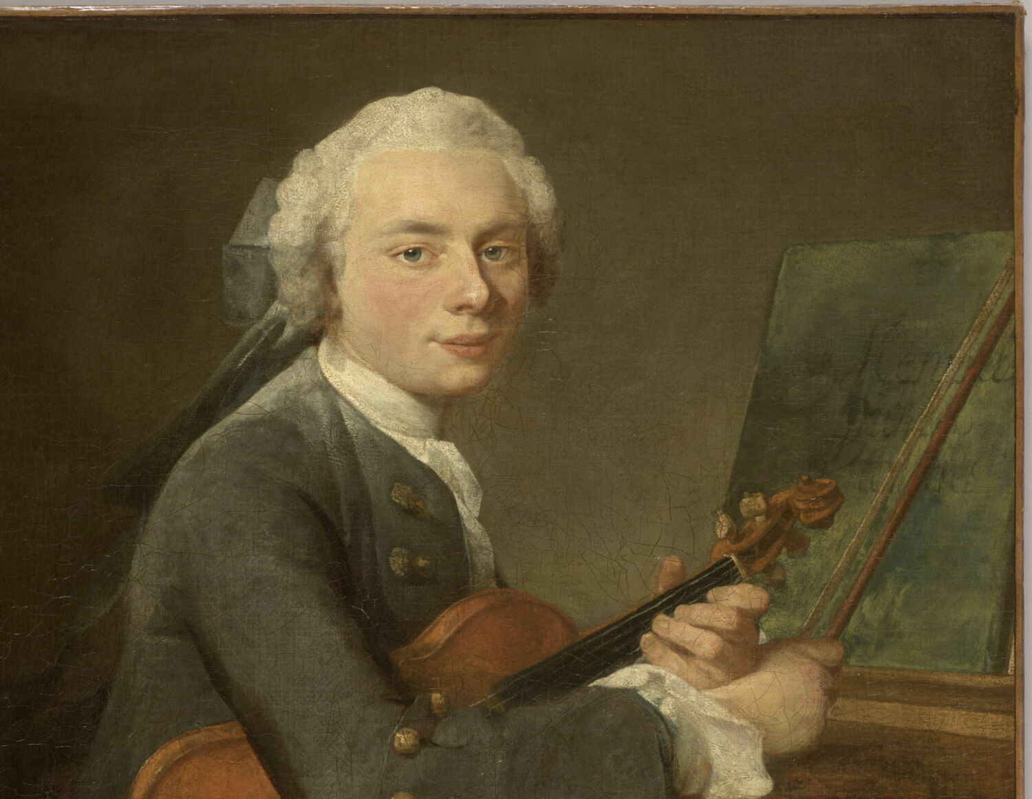 Le Jeune homme au violon.Charles Théodose Godefroy (1718-1796), fils ...