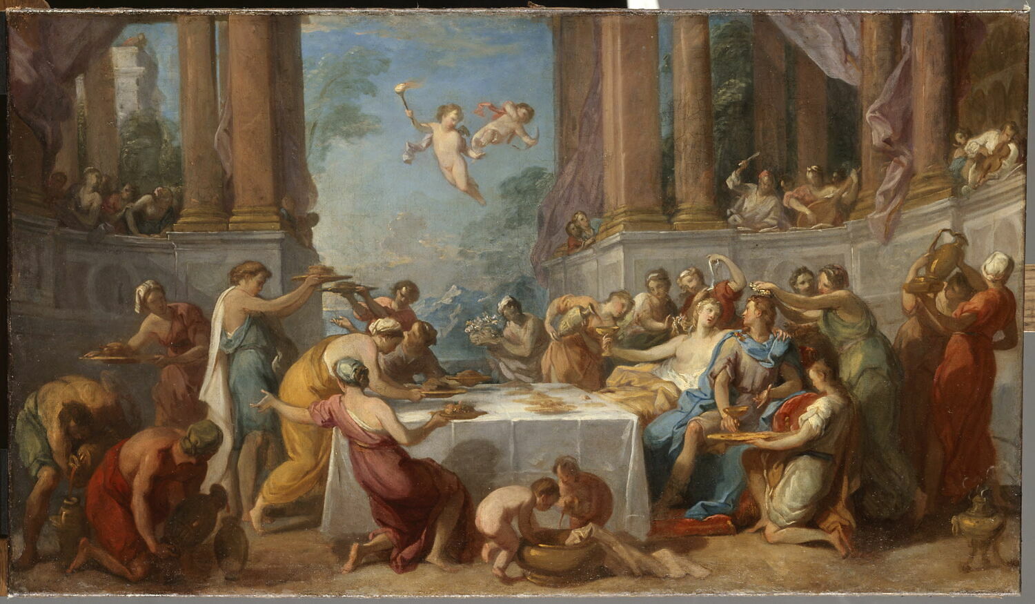 Les noces d'Alexandre et Roxane, esquisse. - Louvre site des collections