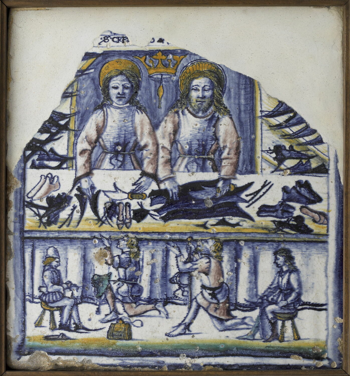 Plaque rectangulaire : saint Crépin et saint Crépinien dans leur ...