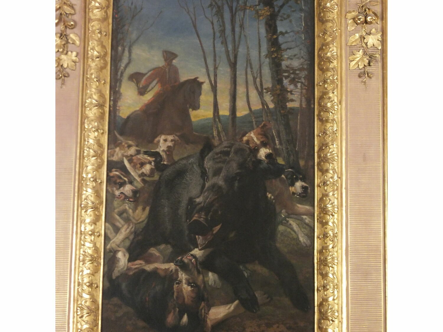 Scènes de chasse et de fauconnerie : Scène de chasse avec sanglier ...