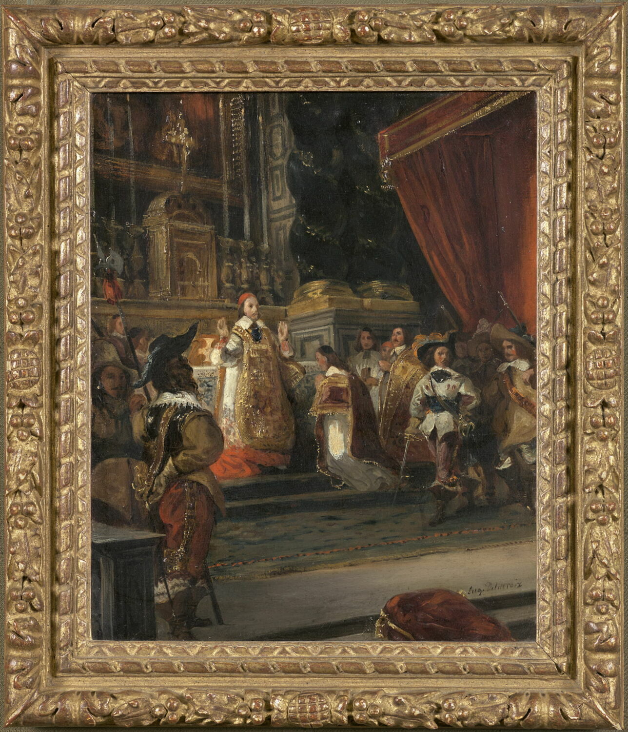 Le cardinal de Richelieu disant la messe dans la chapelle du Palais ...