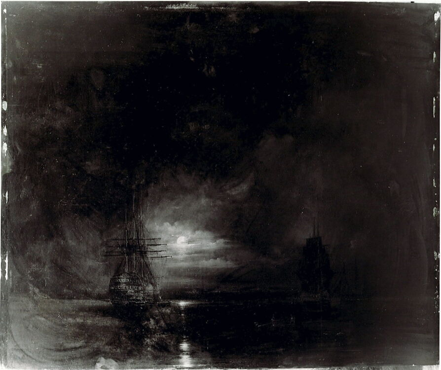 Marine, clair de lune, intérieur d'une rade - Louvre site des collections