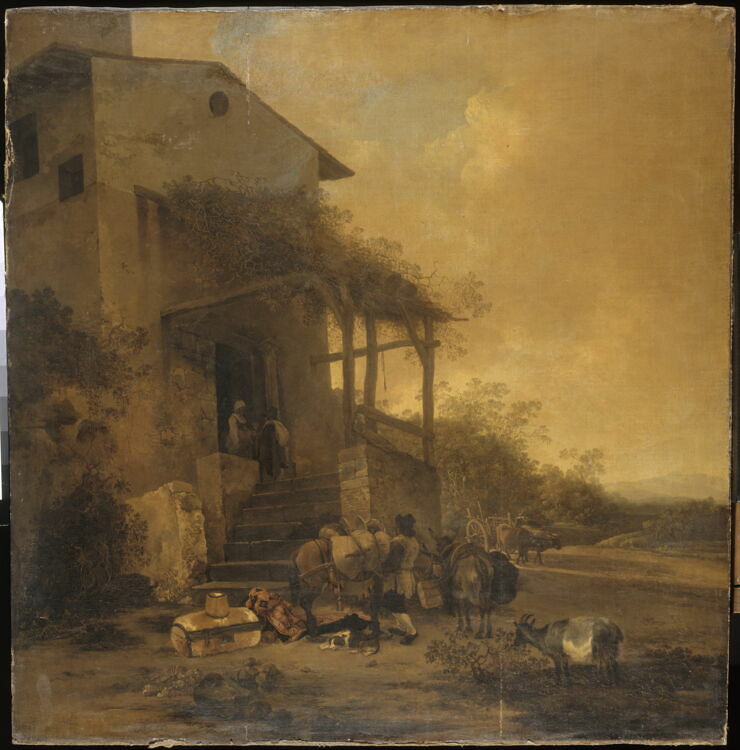 L'Auberge. Vue d'Italie - Louvre site des collections