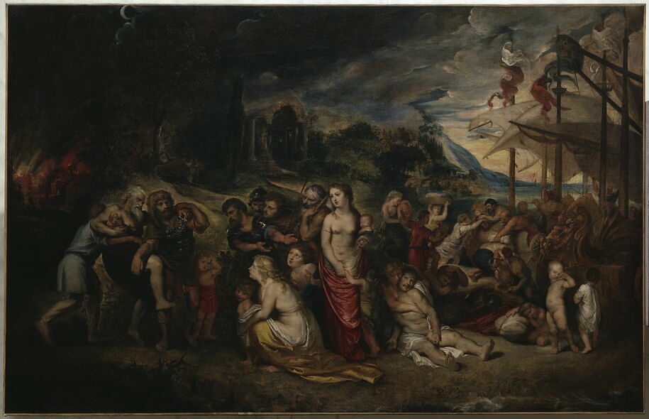 La Fuite d'Énée après l'incendie de Troie, vers 1602-1603 - Louvre site ...