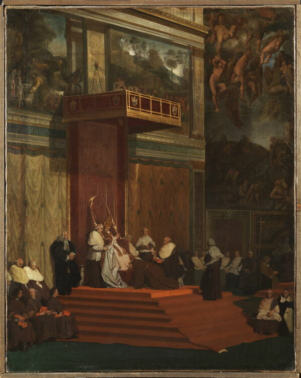Le pape Pie VII tenant chapelle - Louvre site des collections