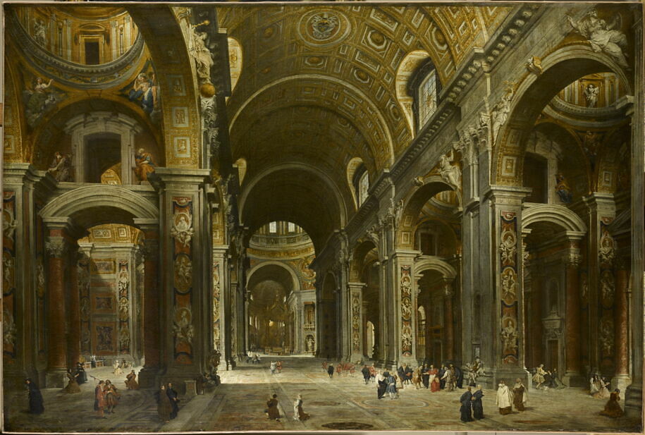 Le Cardinal Melchior de Polignac visitant Saint-Pierre de Rome - Louvre ...