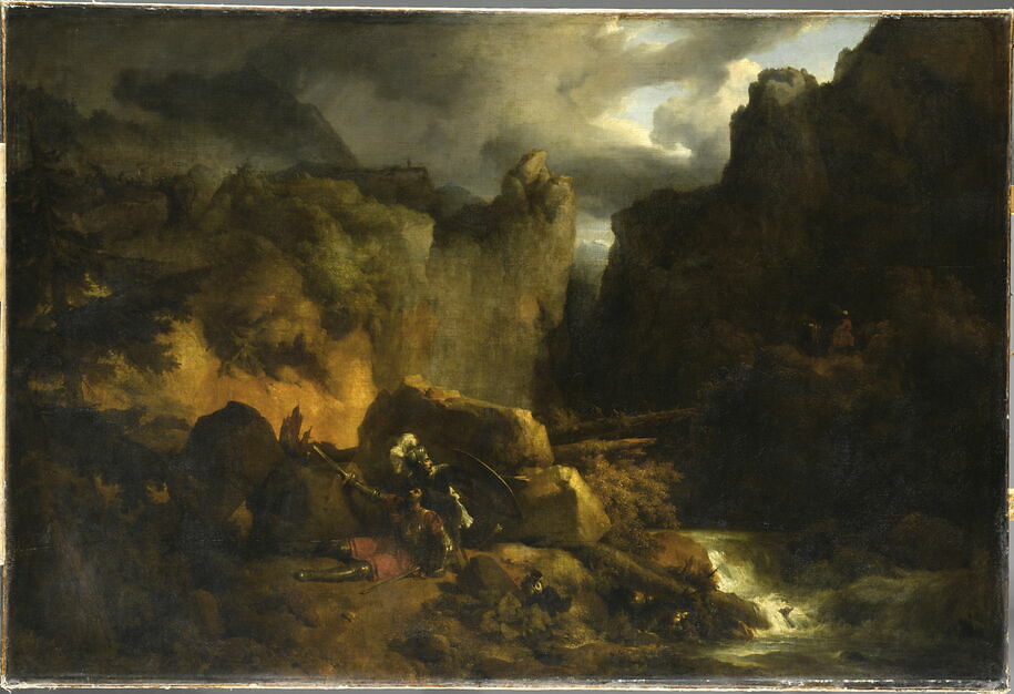Paysage. Mort de Roland, en 778 - Louvre site des collections