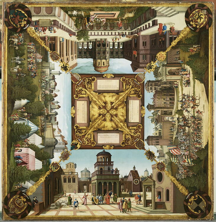 Table peinte illustrant l'Histoire de David - Louvre site des collections