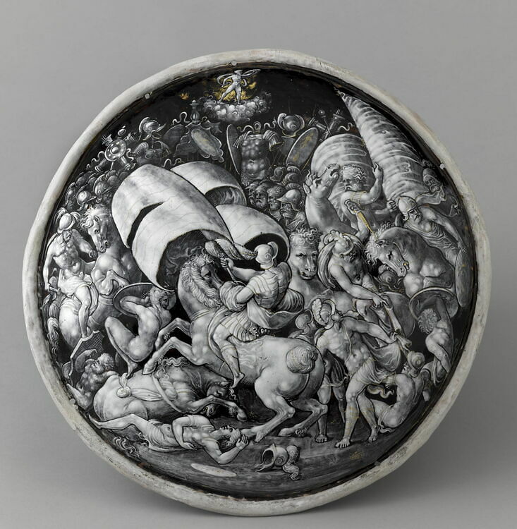 Rondache : Combats - Louvre site des collections