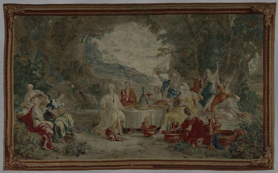 Télémaque reçu chez Calypso, d’une tenture de l’Histoire de Télémaque ...