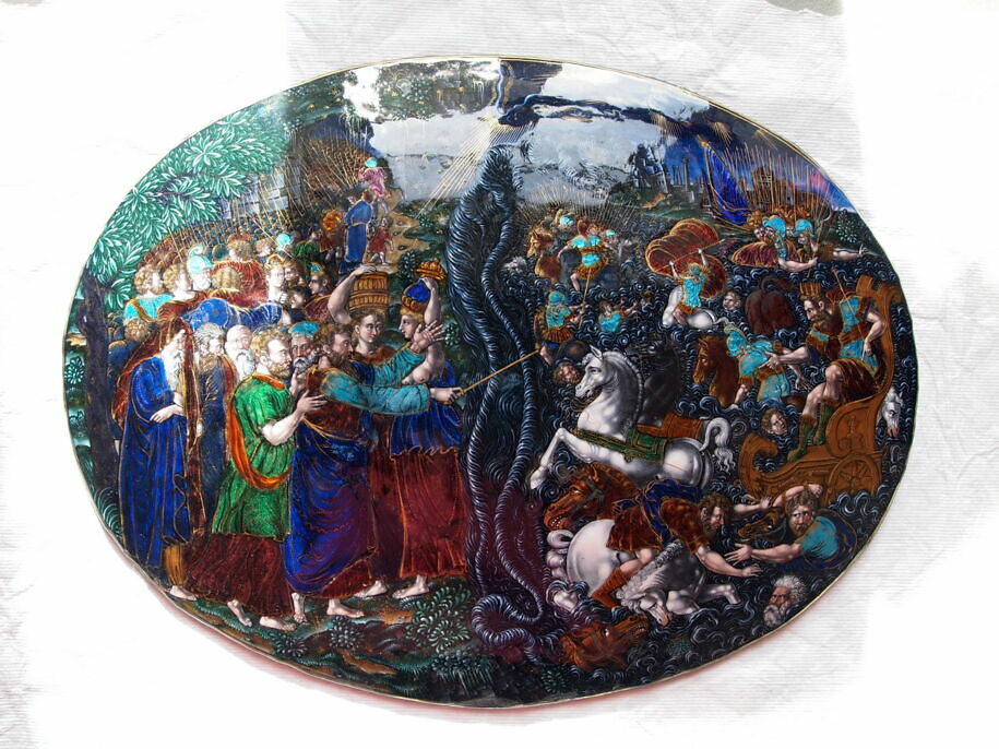 Plaque : Le passage de la Mer Rouge - Louvre site des collections