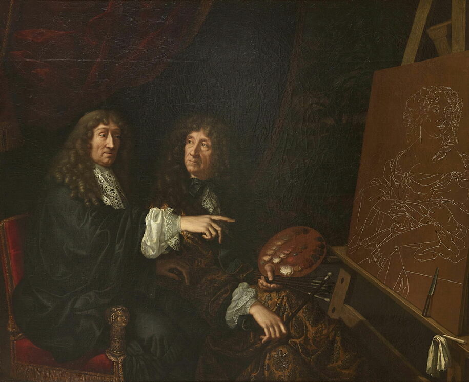 Henri et Charles Beaubrun faisant le portrait de la reine Marie-Thérèse ...