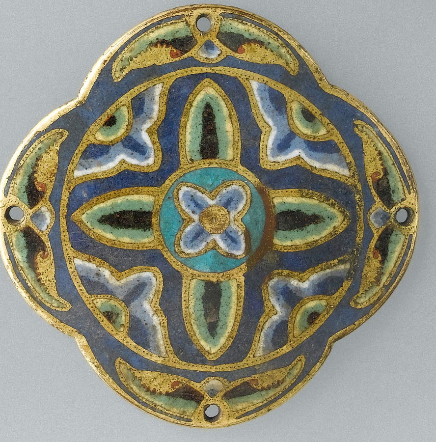 Médaillon quadrilobé à rosace rayonnante encadrée de fleurons - Louvre ...